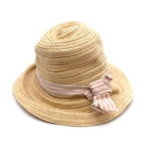 Bonpoint Paper Straw Pink Stripe Ribbon Hat | 4 Years | Hardly Ever Worn It
