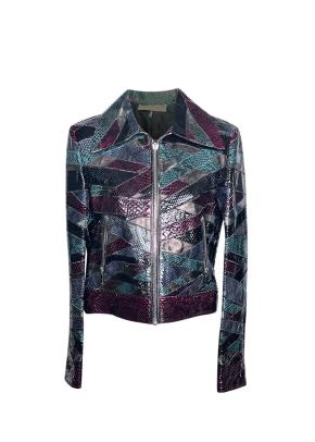 Emilio Pucci Python & Calf Leather Multicoloured Patchwork Jacket | M ...