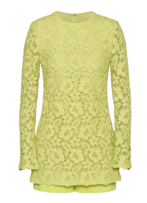 Valentino Flash Green Cordonetto Lace Playsuit | XS | Hardly Ever Worn It