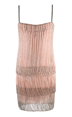 Jenny Packham Beaded Layered Dusky Pink Mini Dress | XS | Hardly Ever ...