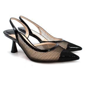 Jimmy Choo Black Amita 45 Mesh Slingback Heels | Hardly Ever Worn It