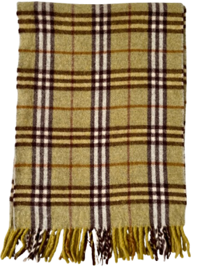 Burberry Yellow Check Wool Scarf | L | Hardly Ever Worn It