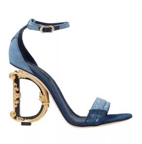 Dolce & Gabbana Patchwork Denim Heels | 38 | Hardly Ever Worn It