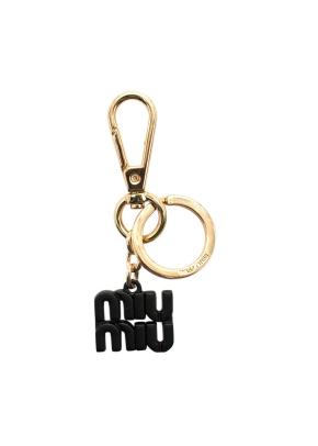 Miu Miu Gold Tone Logo Keyring | One Size | Hardly Ever Worn It