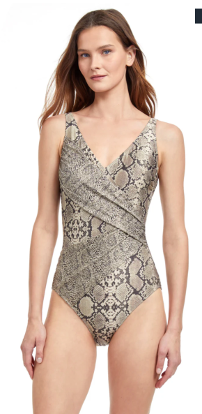 Gottex Python One Piece Surplice Swimsuit | M | Hardly Ever Worn It