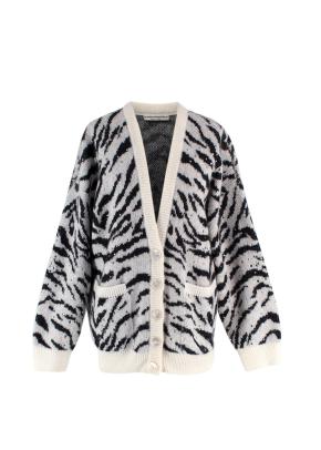 Alessandra Rich Zebra Print Embellished Mohair Cardigan | XXS | Hardly ...