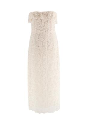 Brock Collection Cream Strapless Lace Midi Dress | L | Hardly Ever Worn It