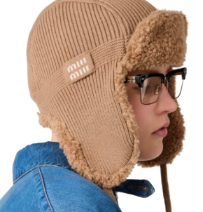 Miu Miu Tan Wool Trapper Hat | L | Hardly Ever Worn It