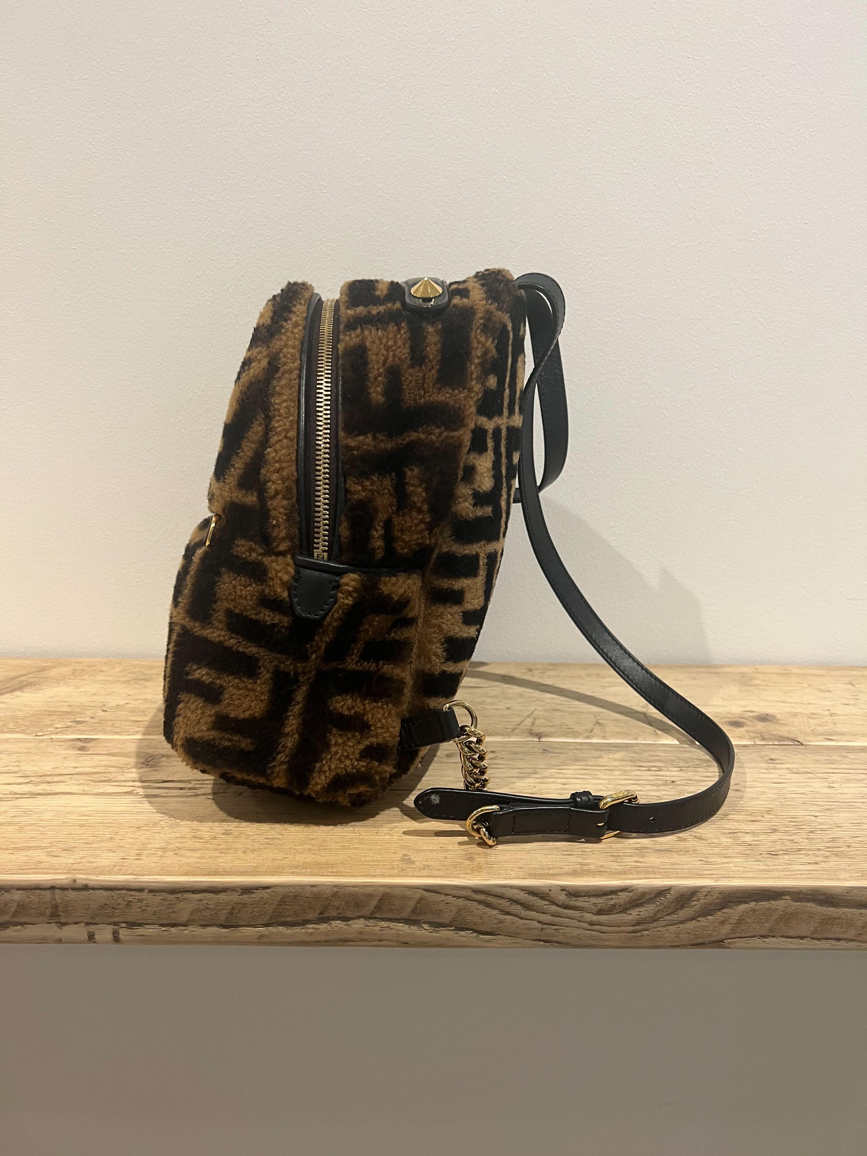 Fendi FF Shearling Mini Backpack | Hardly Ever Worn It