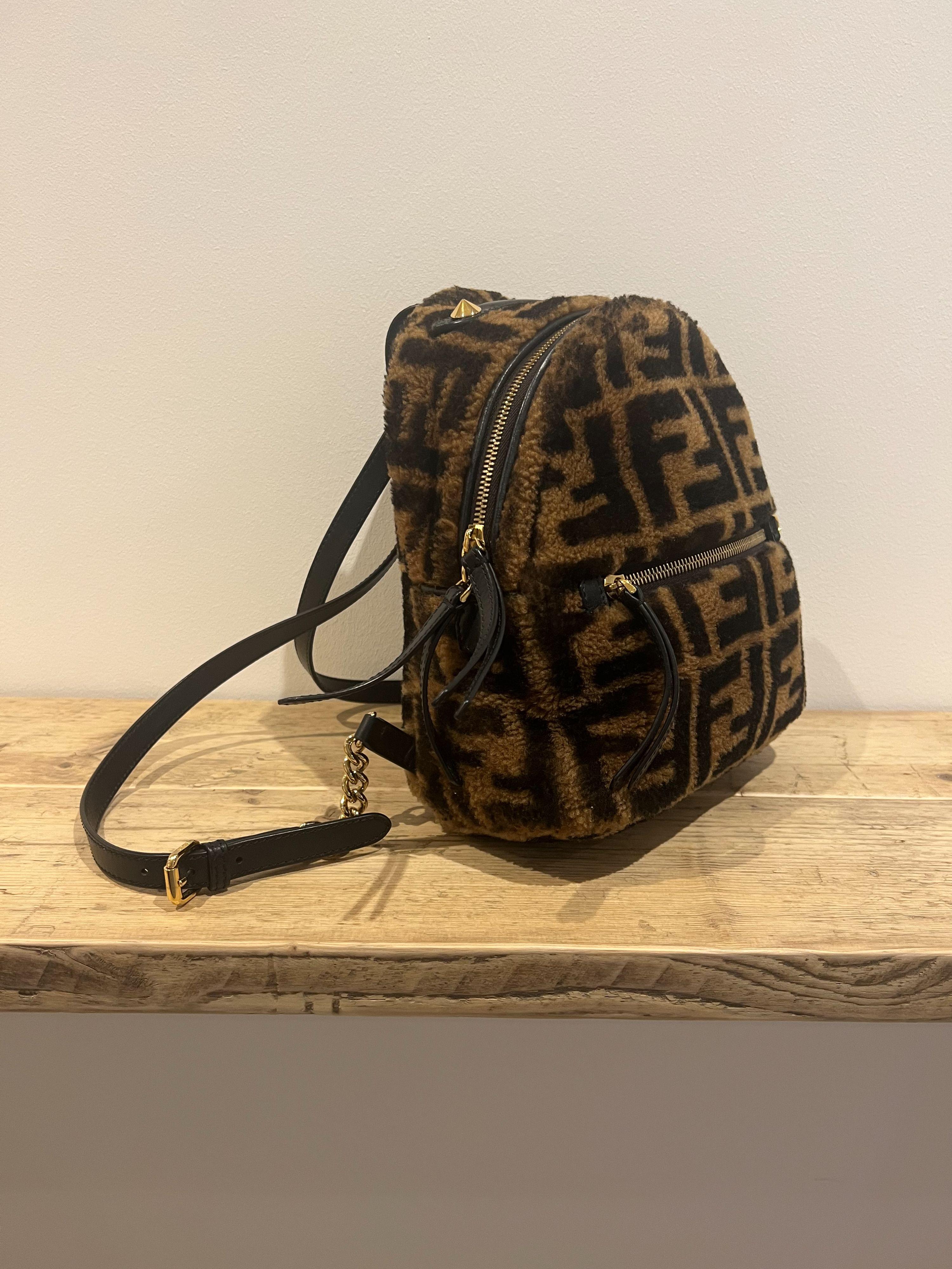 Fendi FF Shearling Mini Backpack | Hardly Ever Worn It