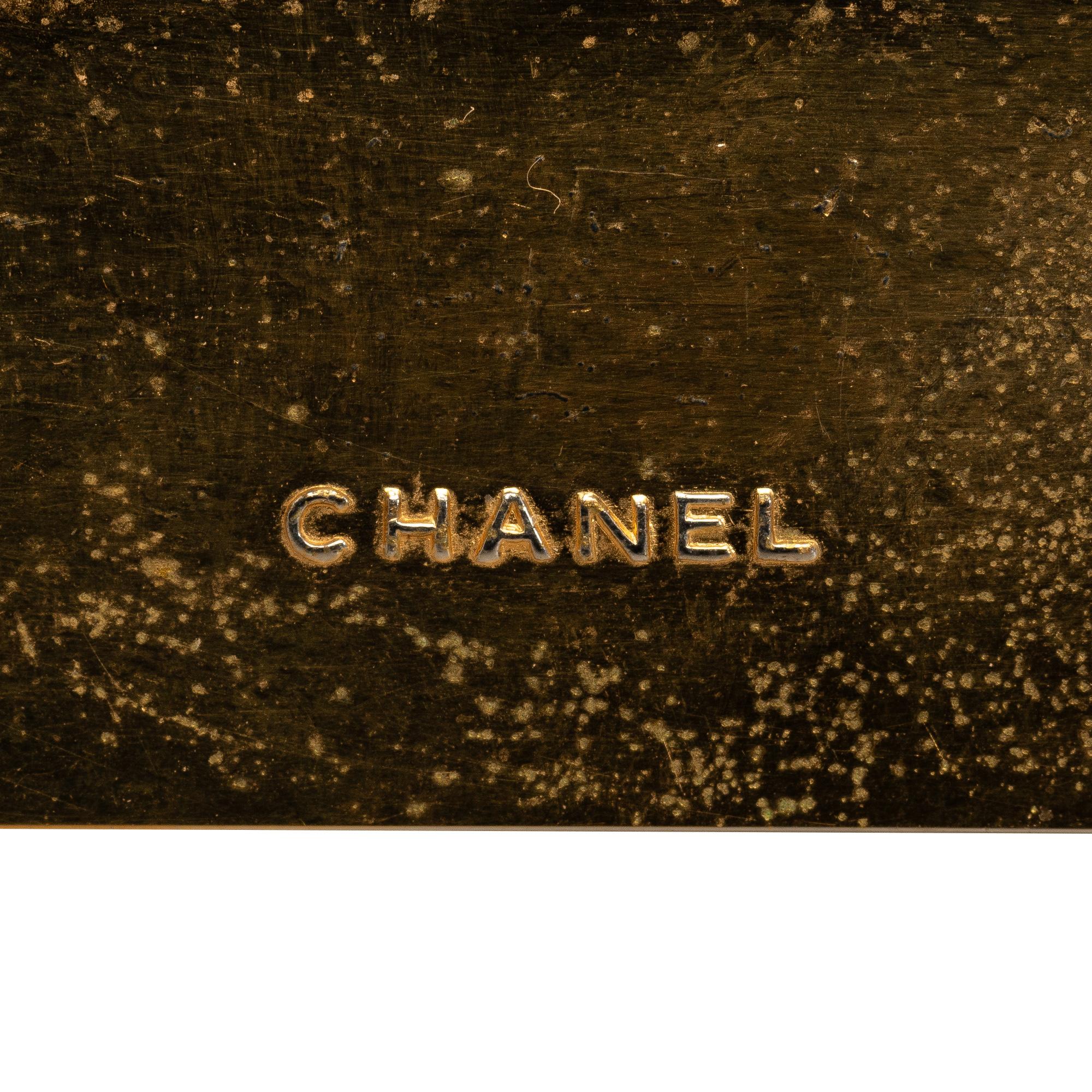 Chanel Gold Tone CC Logo Plate Brooch | Hardly Ever Worn It