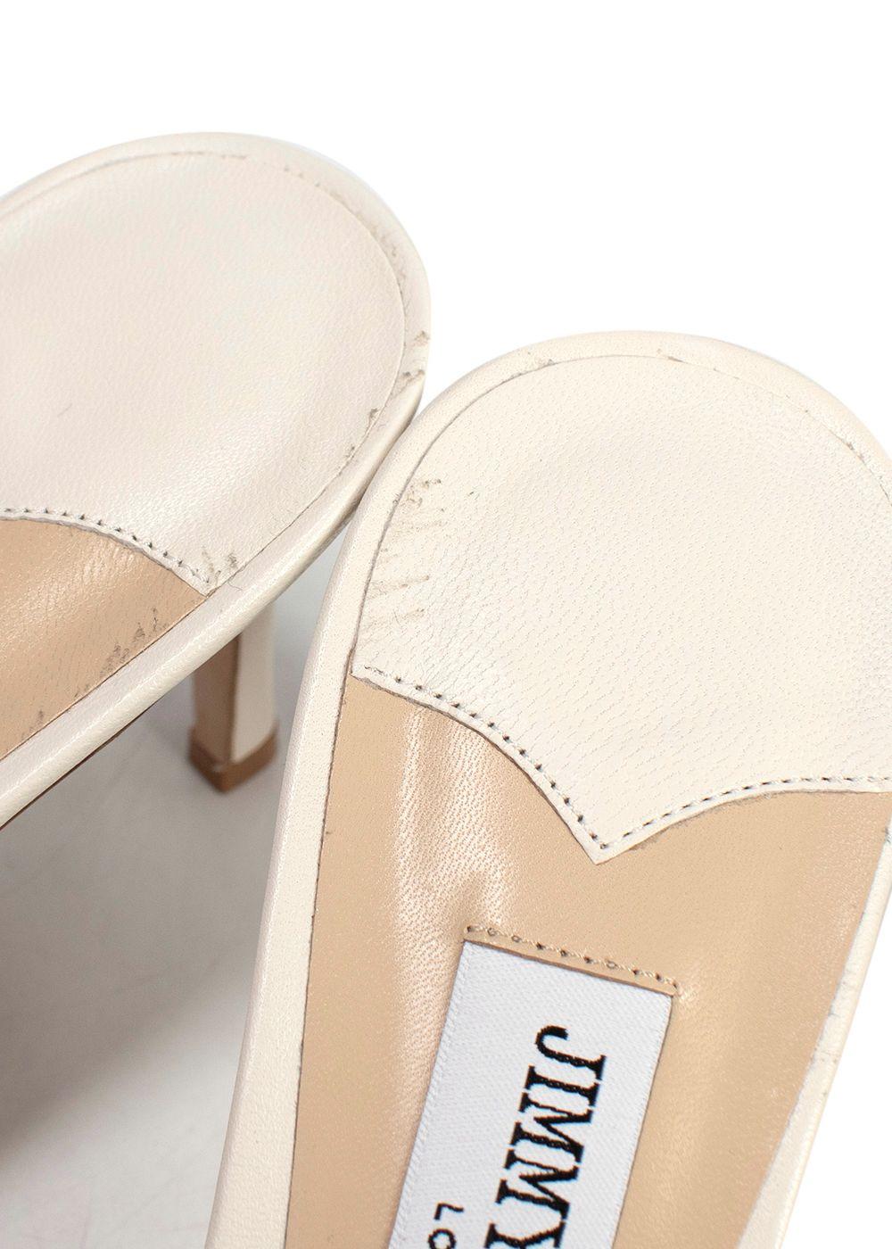 Jimmy Choo Ivory Naria Embellished Leather Mules | Hardly Ever Worn It