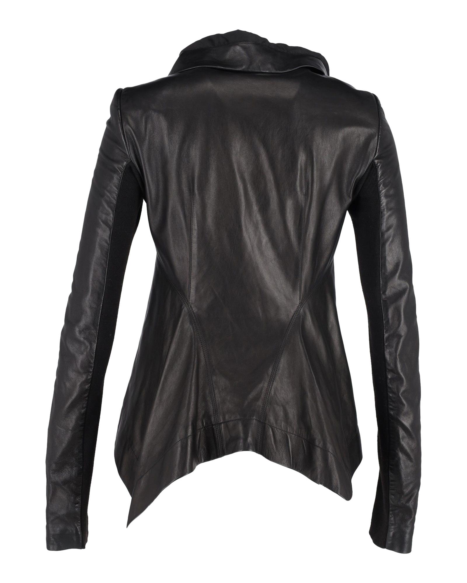 Rick Owens Black Draped Leather Jacket | S | Hardly Ever Worn It