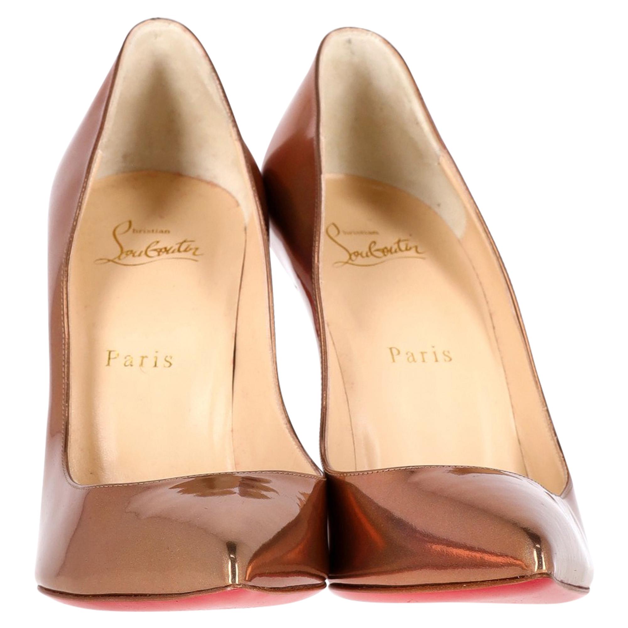 Christian Louboutin Bronze Metallic Pigalle Follies Pumps | 40 | Hardly ...