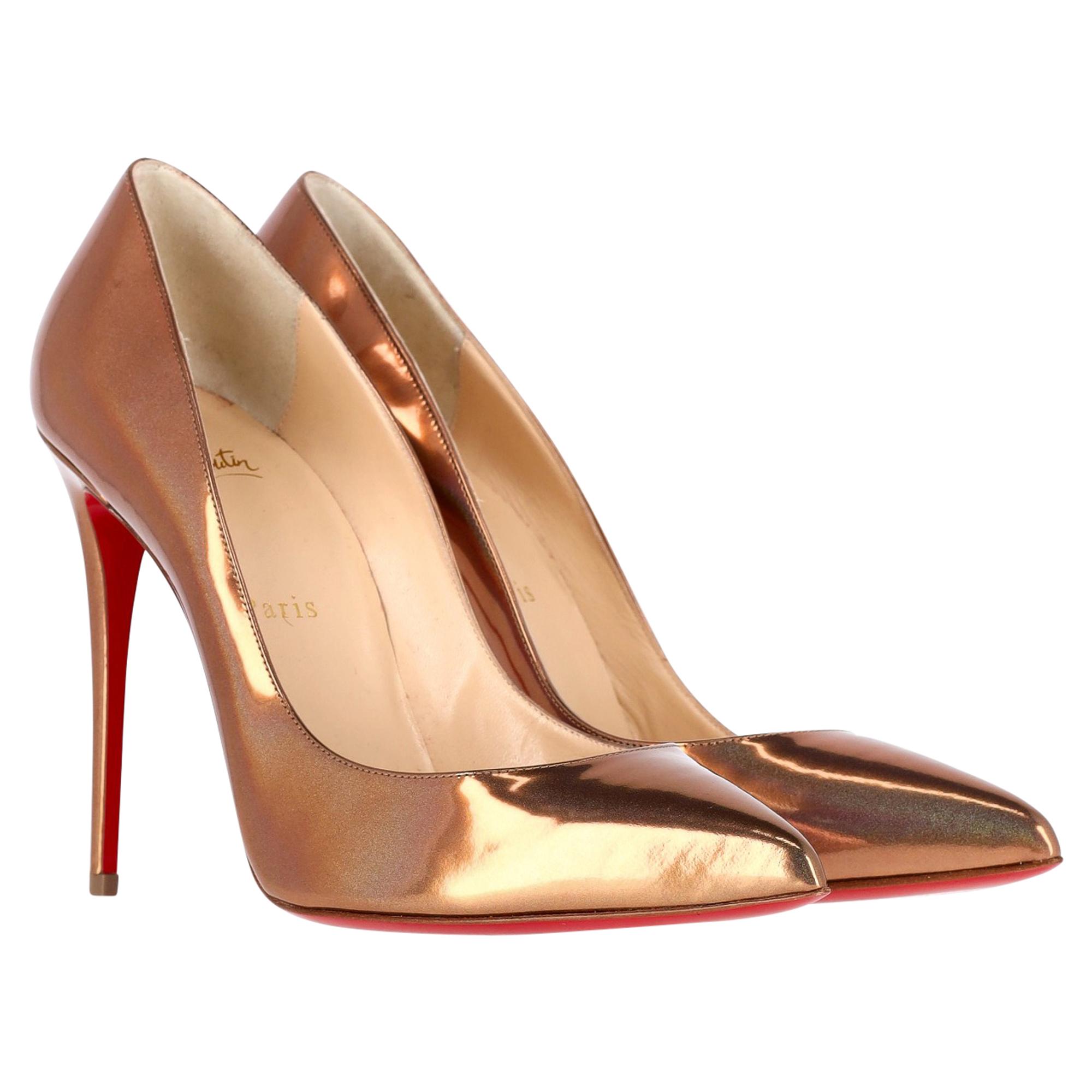Christian Louboutin Bronze Metallic Pigalle Follies Pumps | 40 | Hardly ...