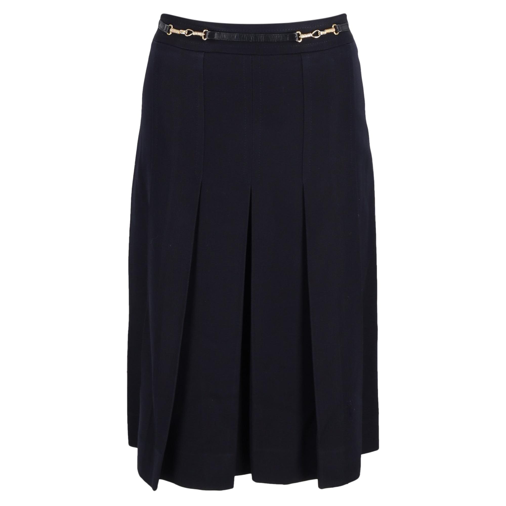 Celine Navy Pleated Skirt | Hardly Ever Worn It