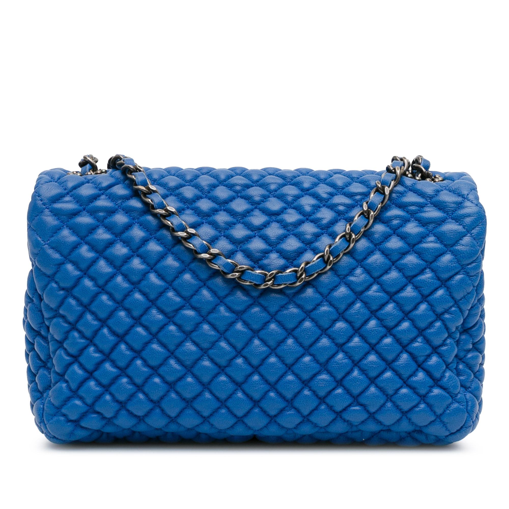 Chanel Blue Mini Microquilted Studded CC Flap Bag | One Size | Hardly ...