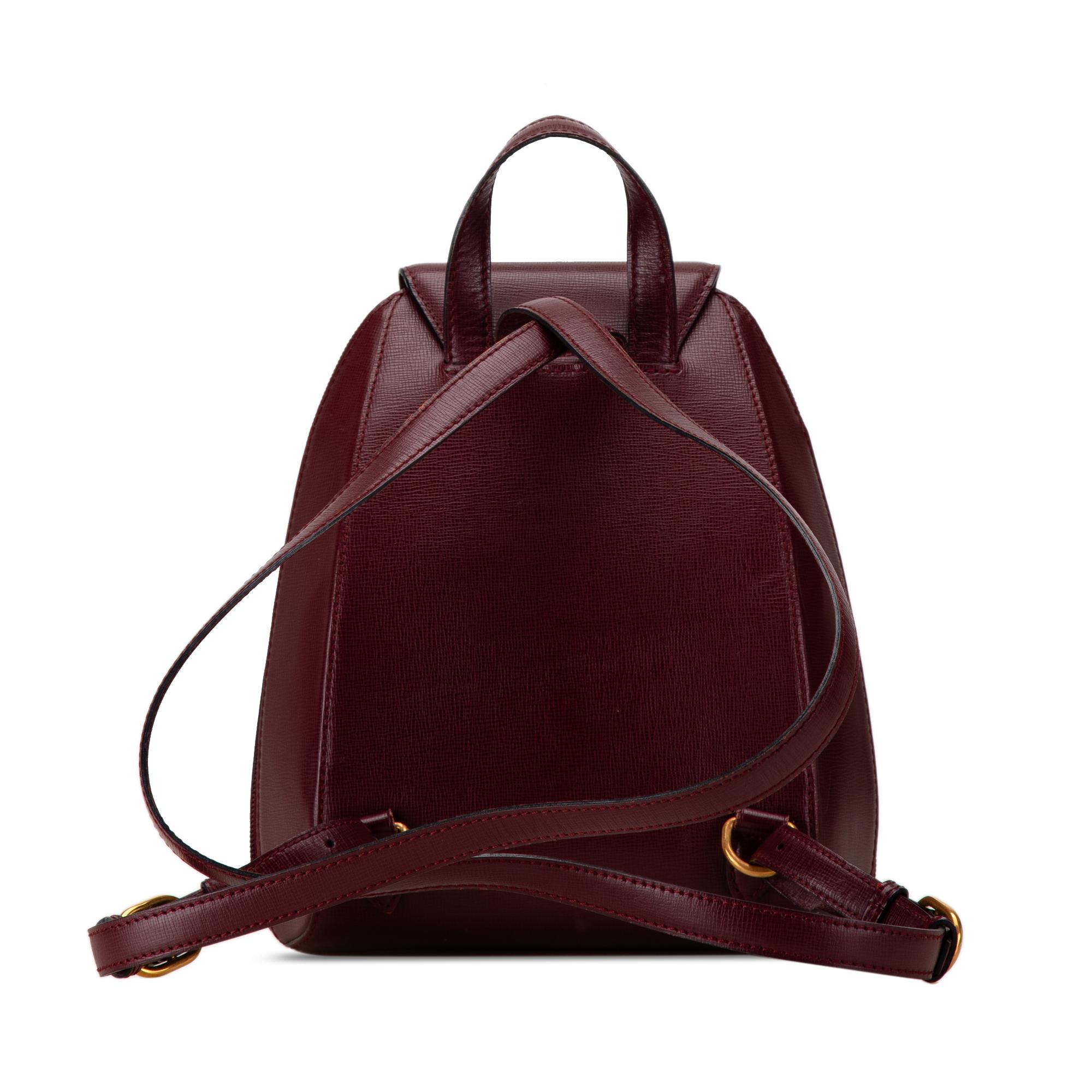 Cartier Burgundy Must De Cartier Leather Backpack | One Size | Hardly ...