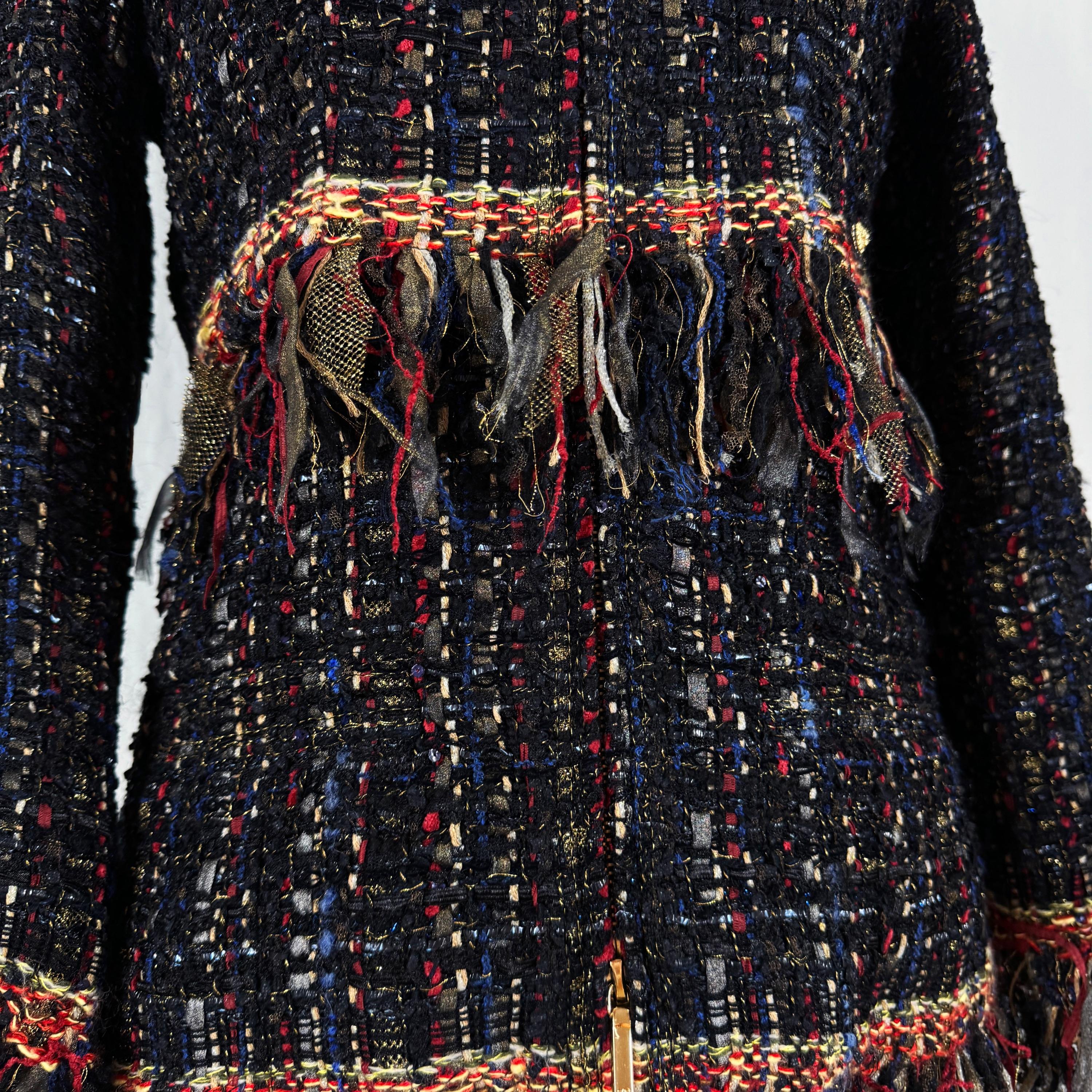 Chanel Multicoloured Tweed Fringe Jacket | S | Hardly Ever Worn It