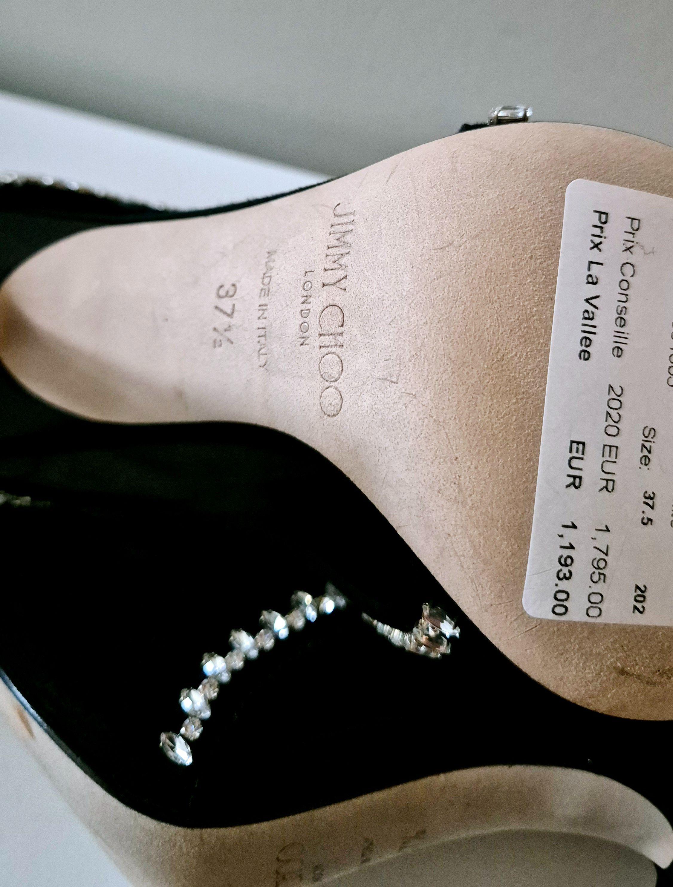 Jimmy Choo Black Suede Crystal Embellished Kendrix Ankle Boots | 37.5 ...