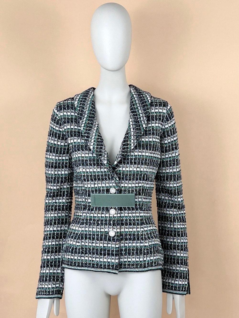 Chanel Checked Striped Single Breasted Blazer | S | Hardly Ever Worn It
