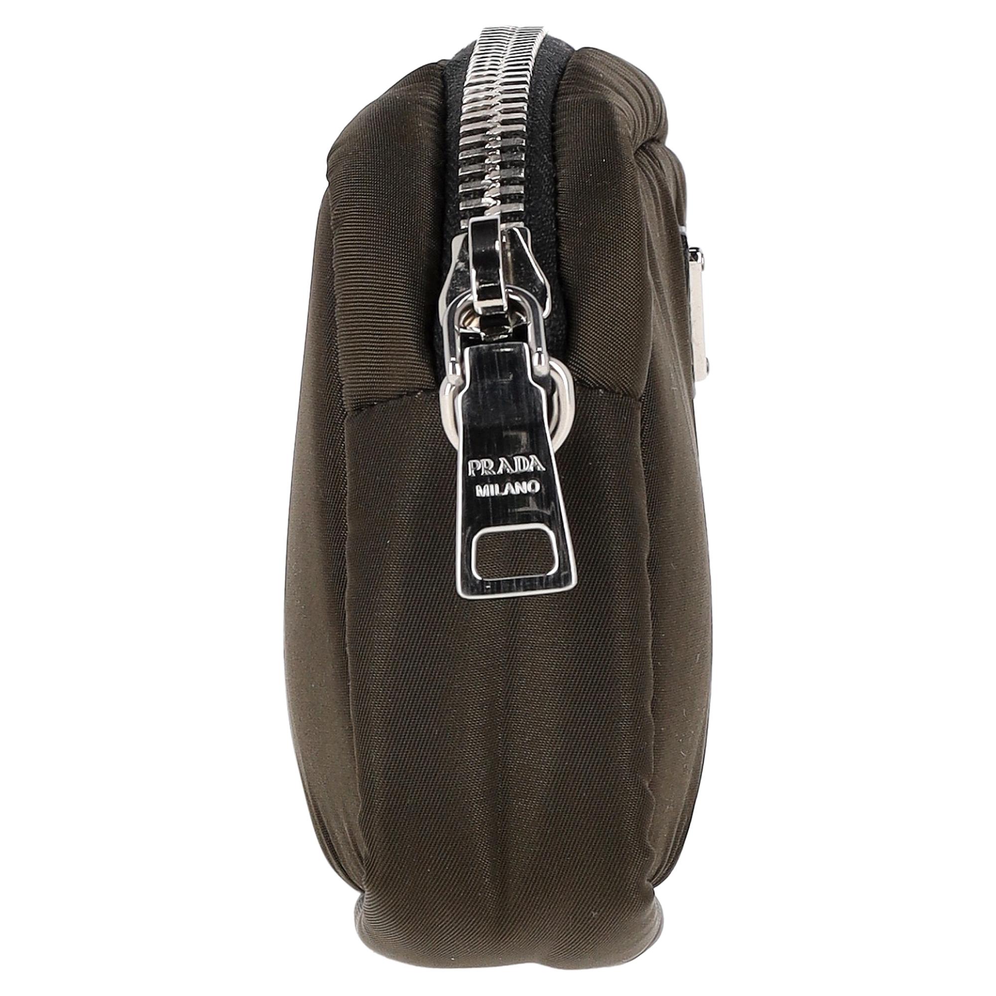 Prada Small Olive Nylon Padded Pouch | One Size | Hardly Ever Worn It