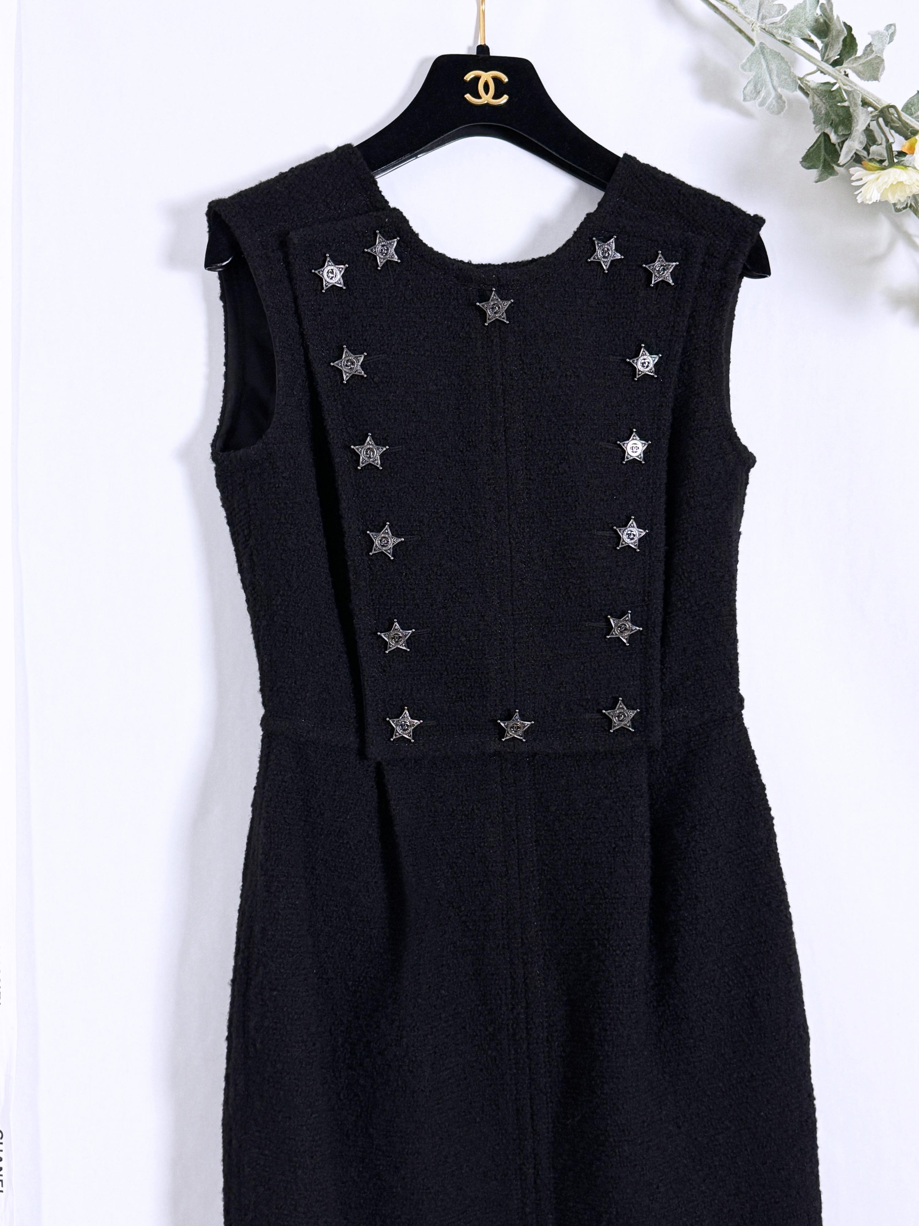 Chanel Black Star Embellished Tweed Dress | S | Hardly Ever Worn It