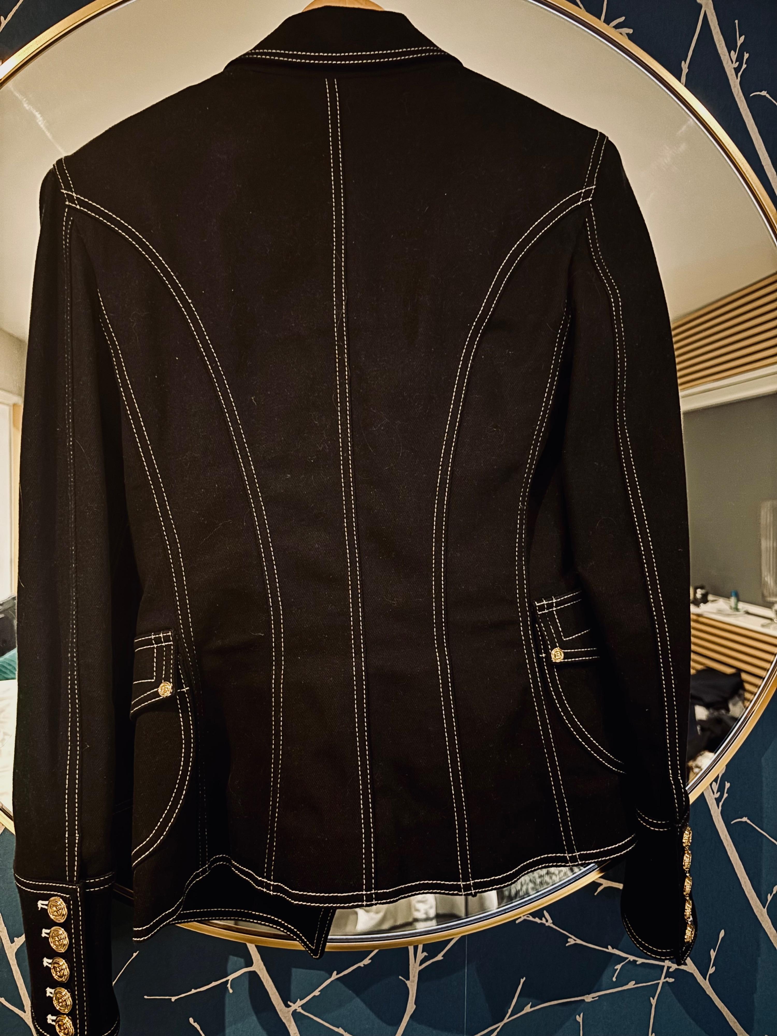 Balmain Black Double Breasted Denim Blazer | S | Hardly Ever Worn It