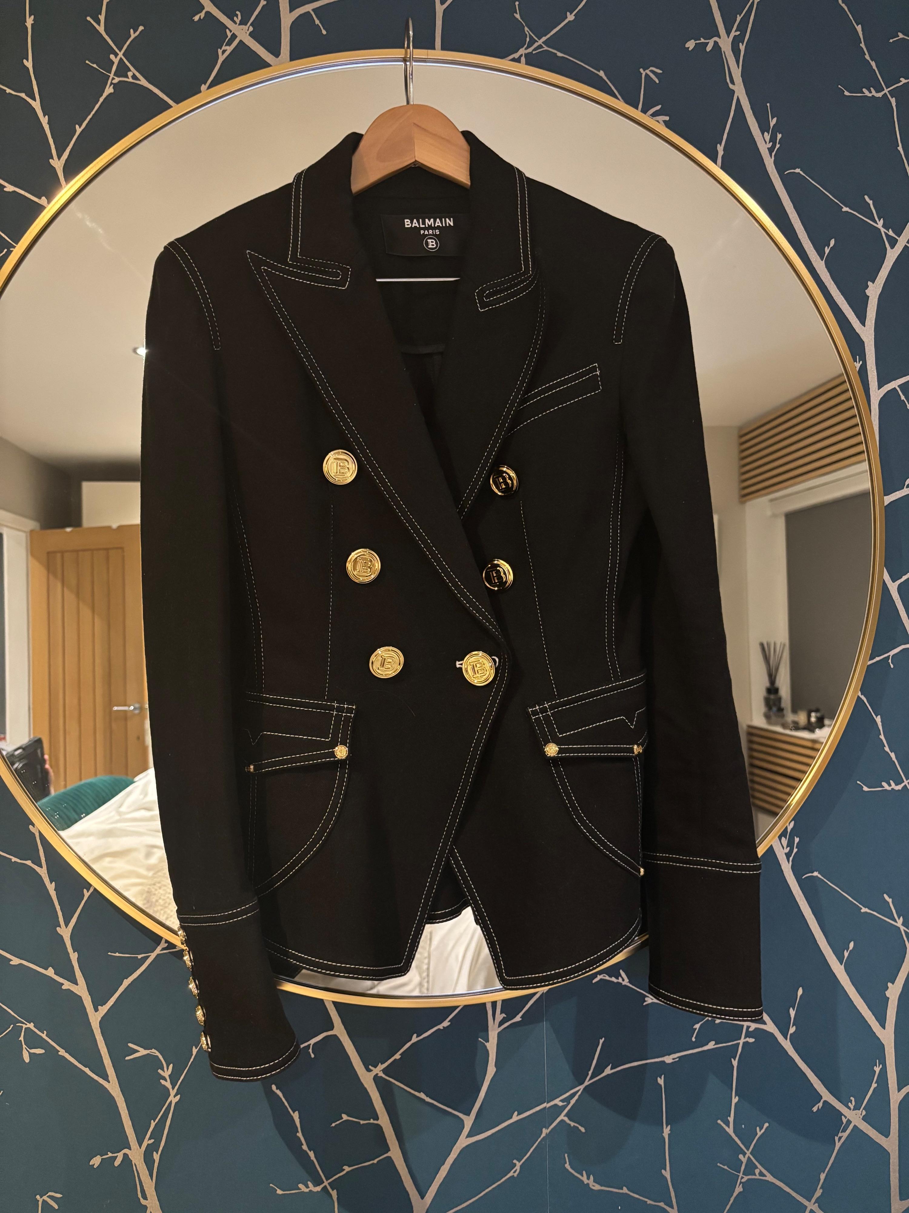 Balmain Black Double Breasted Denim Blazer | S | Hardly Ever Worn It