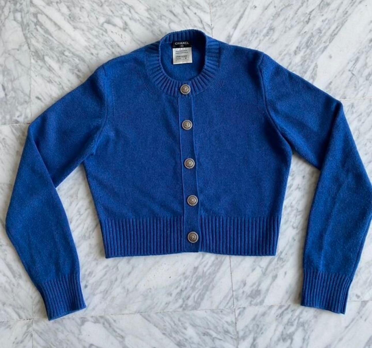 Chanel Blue Cashmere Cardigan | S | Hardly Ever Worn It