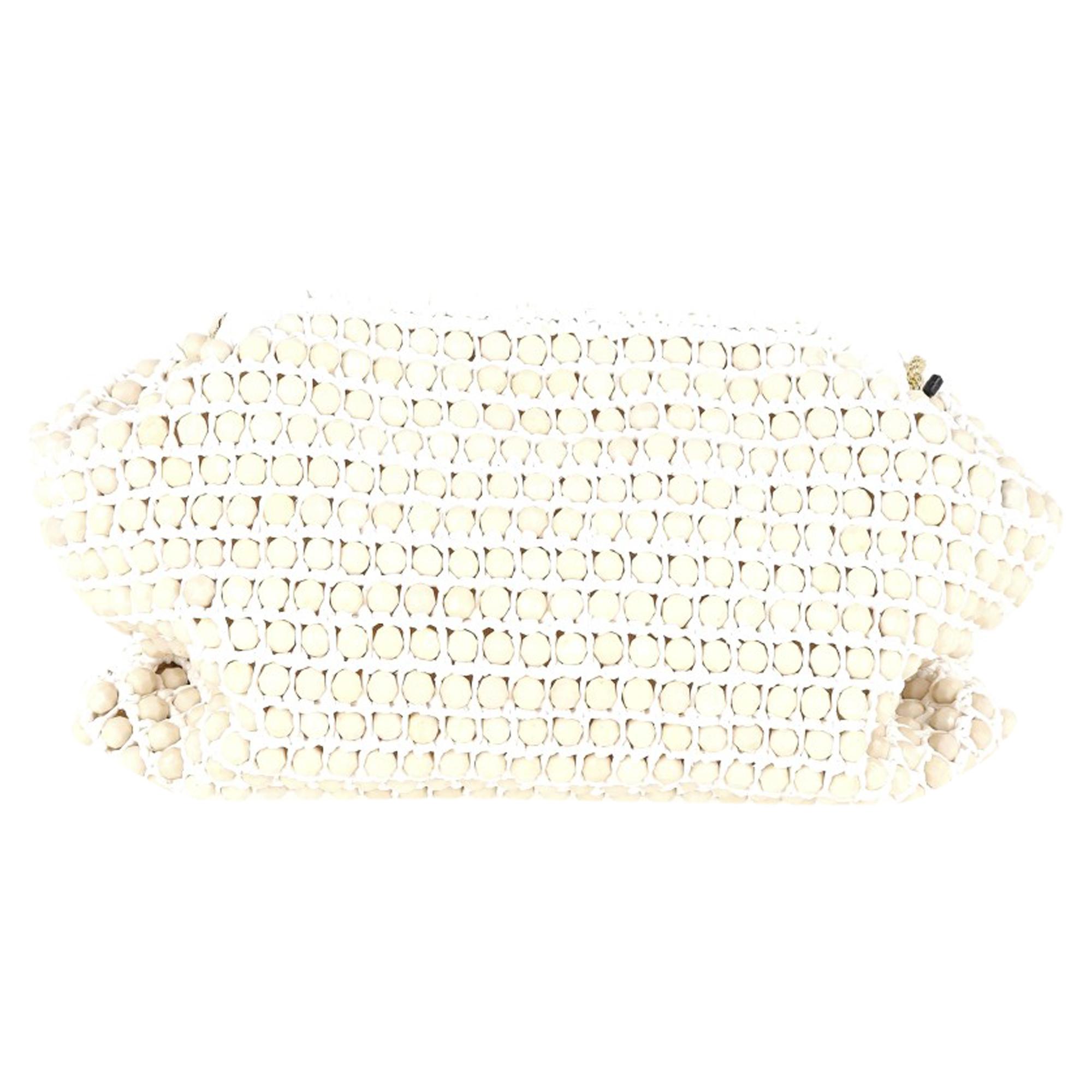 Loeffler Randall White Raffia Doreen Beaded Frame Clutch | One Size ...
