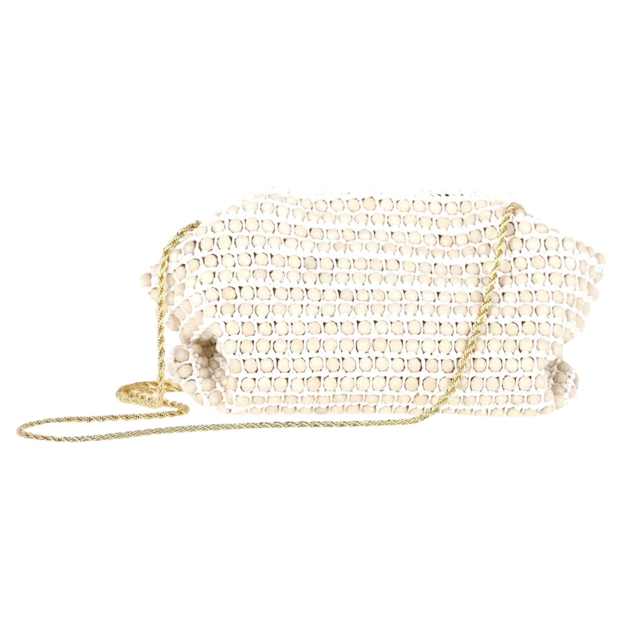 Loeffler Randall White Raffia Doreen Beaded Frame Clutch | One Size ...