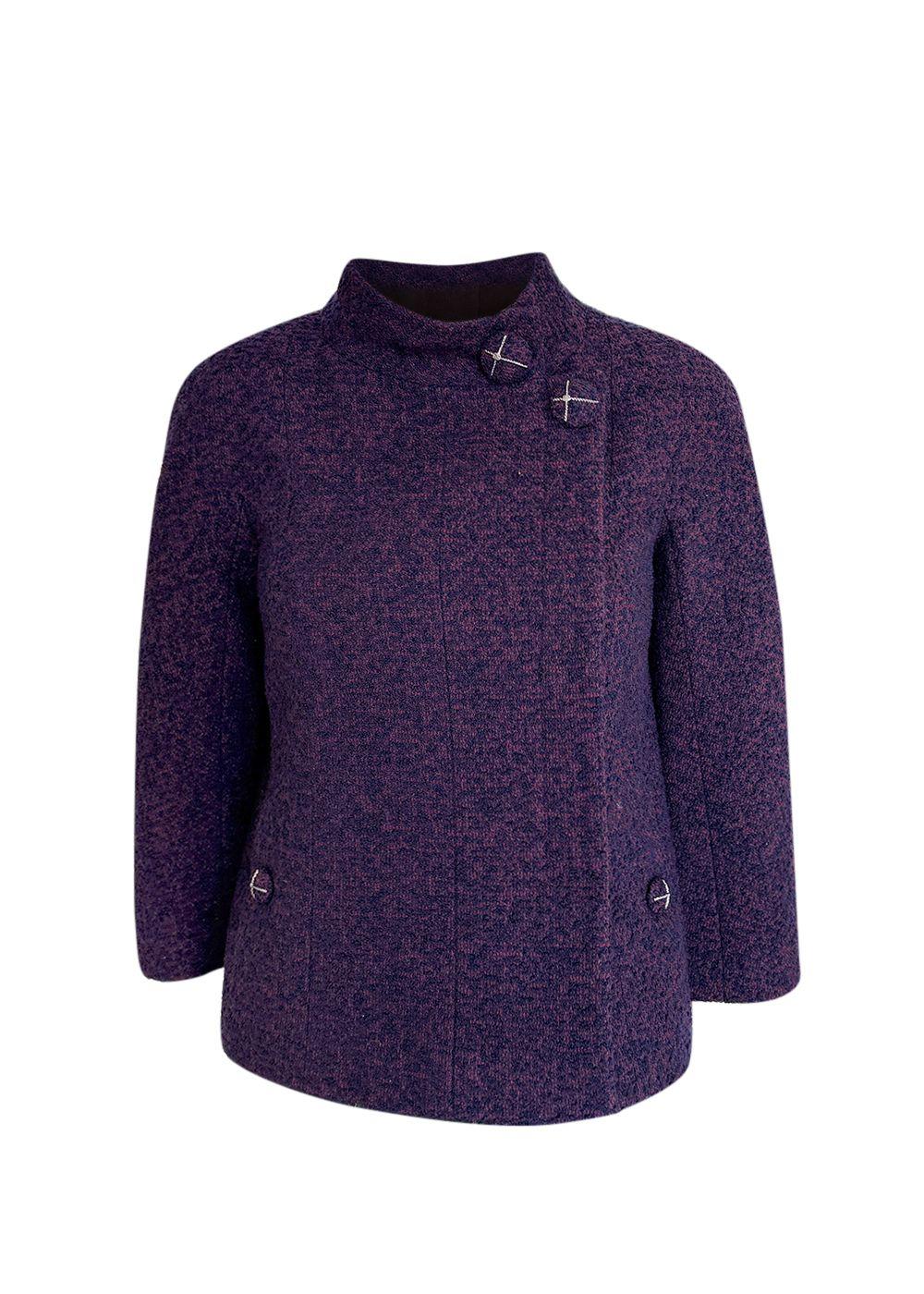 Chanel Purple Boucle Tweed Jacket | S | Hardly Ever Worn It