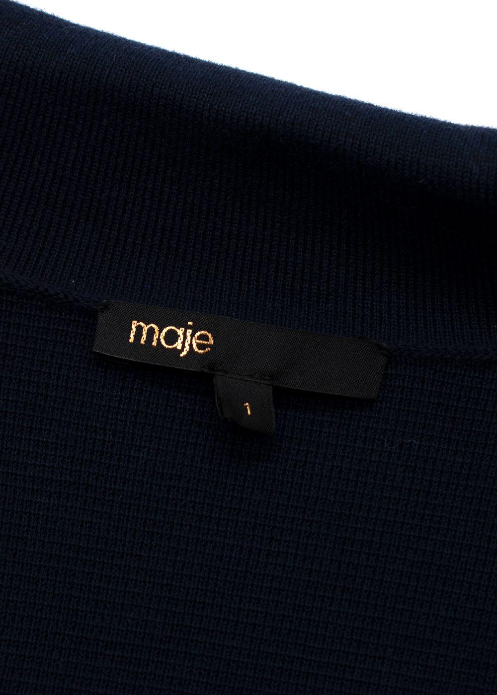 Maje Navy Blazer Style Bee Embroidered Cardigan | XS | Hardly Ever Worn It