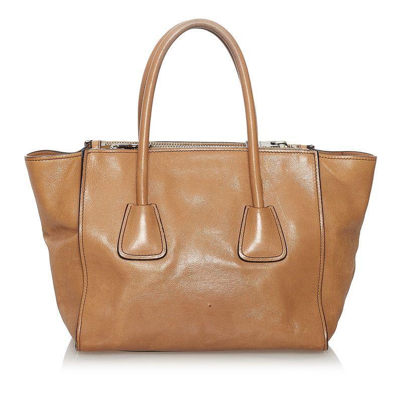 Prada Tan Calf Twin Pocket Tote | One Size | Hardly Ever Worn It
