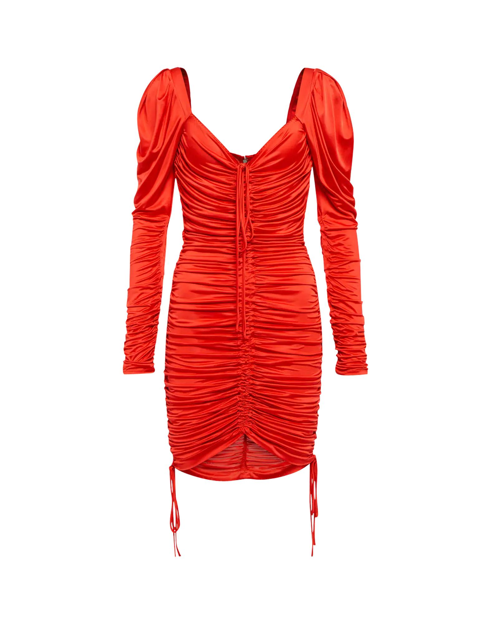 Dolce & Gabbana Red Ruched Mini Dress | L | Hardly Ever Worn It
