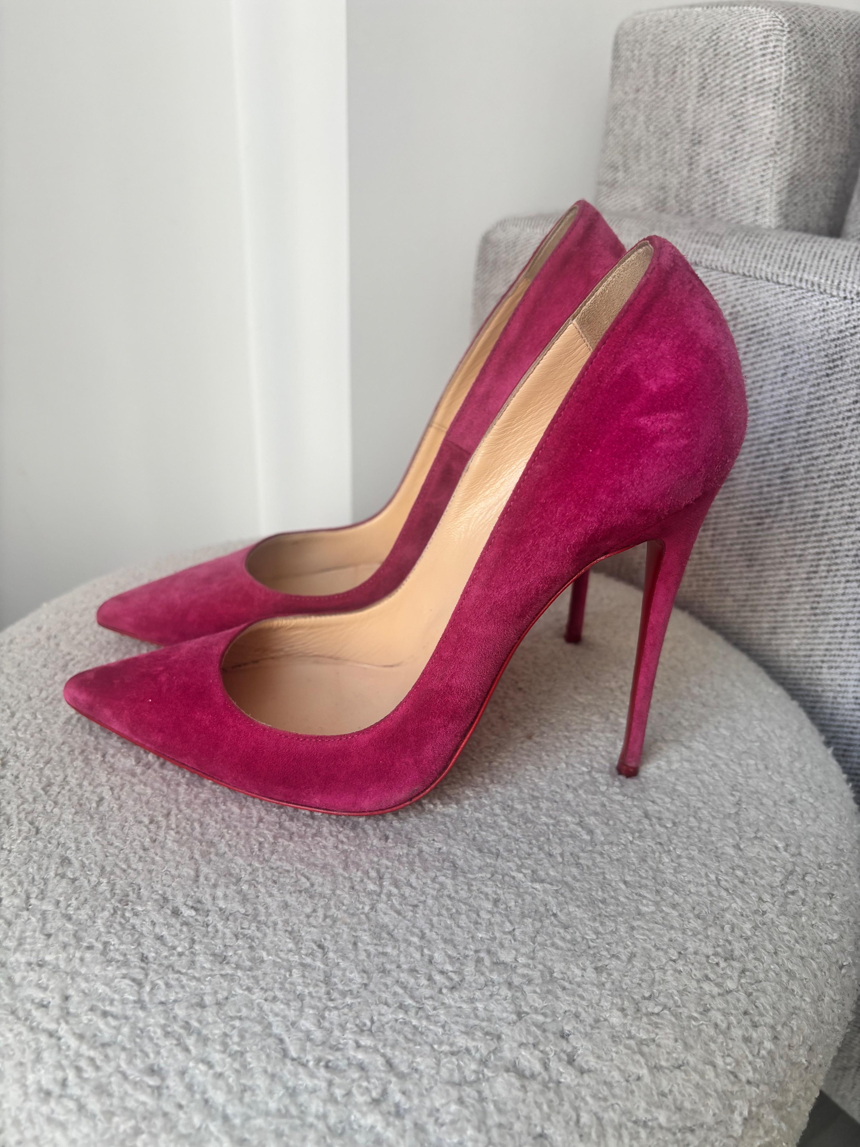 Christian Louboutin Pink Suede So Kate Stiletto Pumps | 38 | Hardly ...