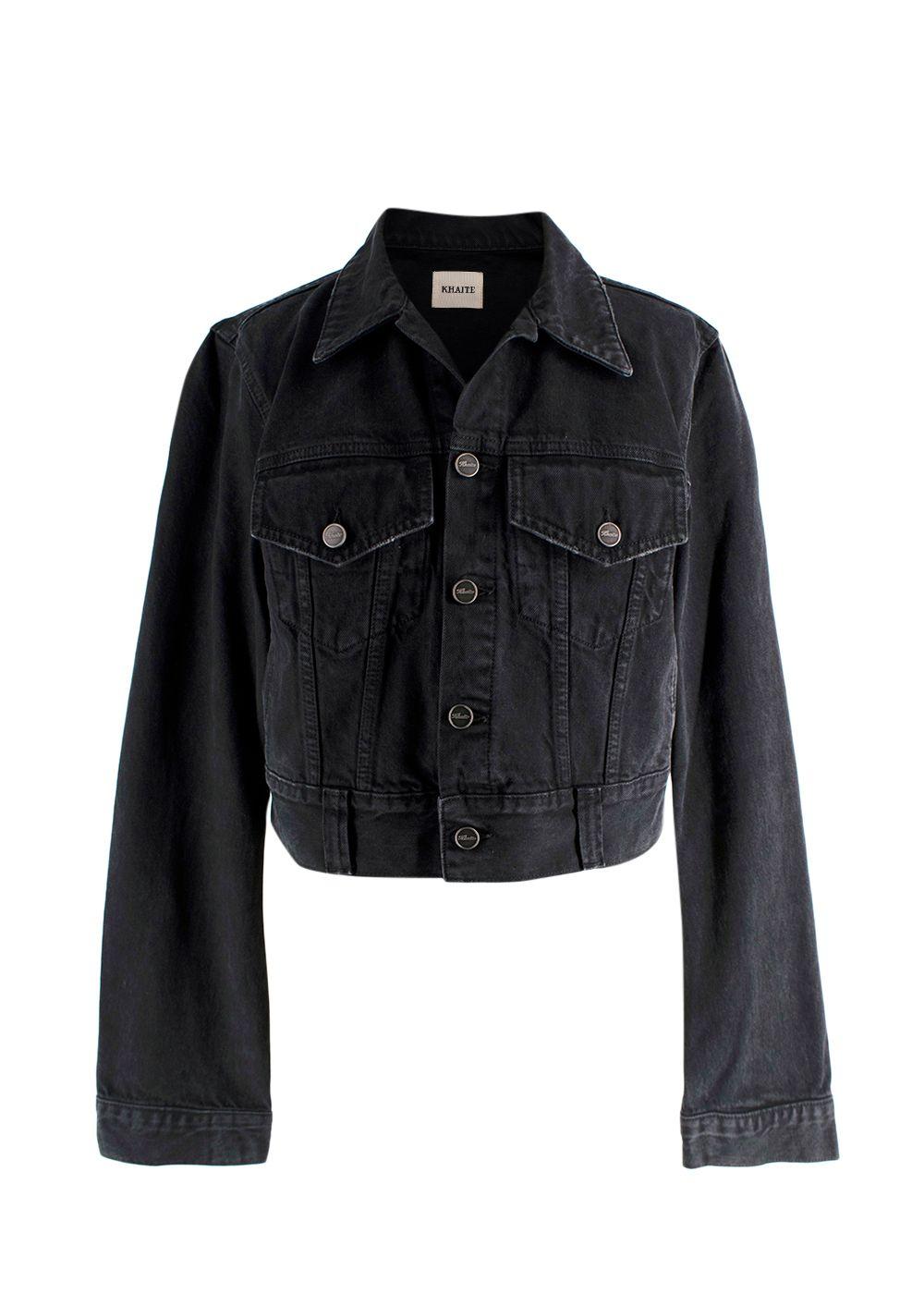 Khaite Washed Black Rizzo Cropped Denim Jacket | S | Hardly Ever Worn It