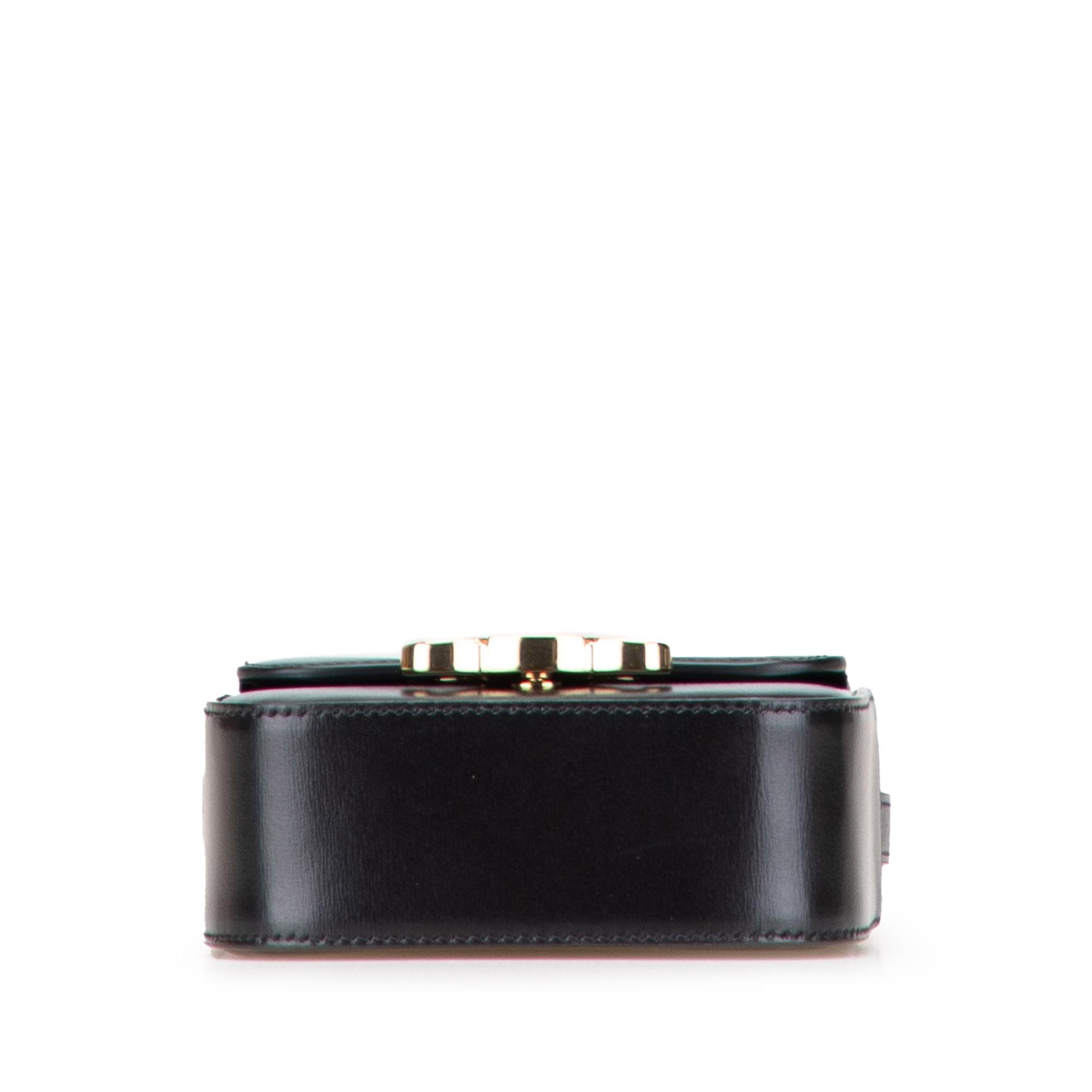 Celine Black Mini Shiny Calfskin Triomphe Crossbody | One Size | Hardly ...