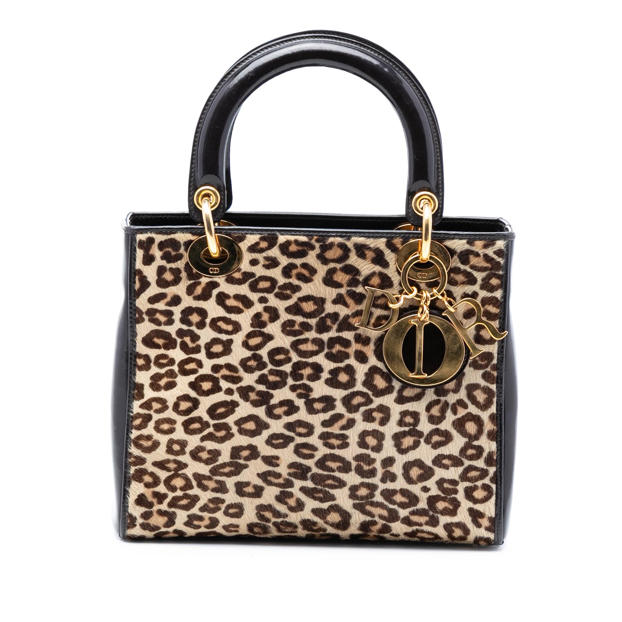 Dior Medium Pony Hair Leopard Print Lady Dior | One Size | Hardly Ever ...